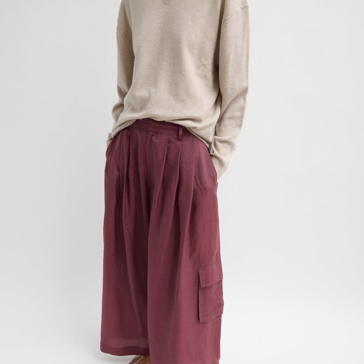 SILK VOILE CARGO TRIPLE PLEAT PANT - REGULAR – Clairvaux